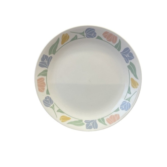 Corelle | Dining | Corelle Tulip Luncheon Plate Vintage Floral Pastel ...
